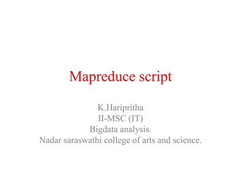 Mapreduce Script Ppt