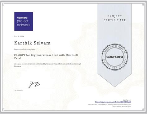 Chatgpt Microsoftexcel Excel Course Certification Coursera