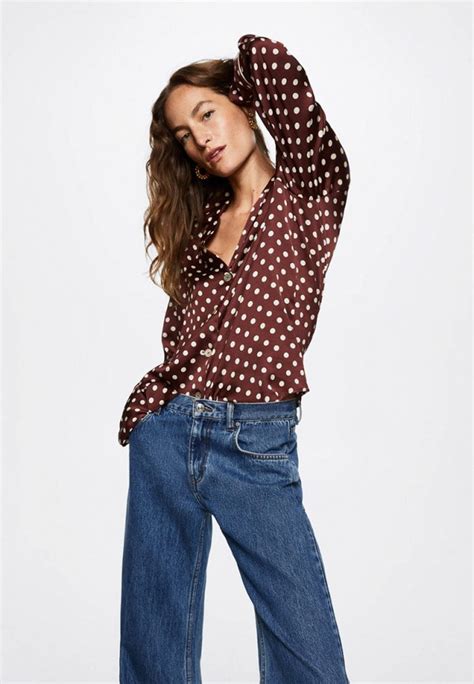 Блуза Mango Lola цвет коричневый Rtlabq808501 — купить в интернет магазине Lamoda