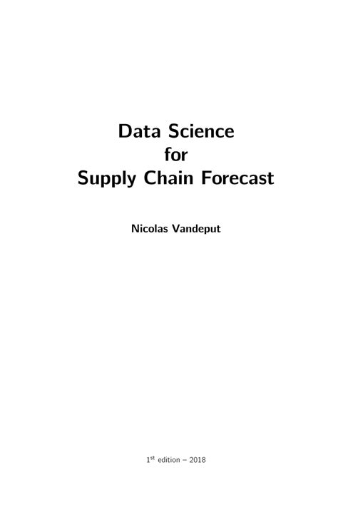 Pdf Data Science For Supply Chain Forecast