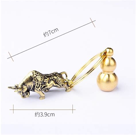 十二生肖动物 黄铜立体钥匙扣 风水招財 纯铜葫芦挂件 平安符配饰品 Chinese Zodiac Animal Gourd Keychain