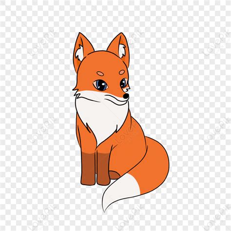 손으로 그린 만화 여우 일러스트 클립 아트꼬리하얀 Png 일러스트 무료 다운로드 Lovepik