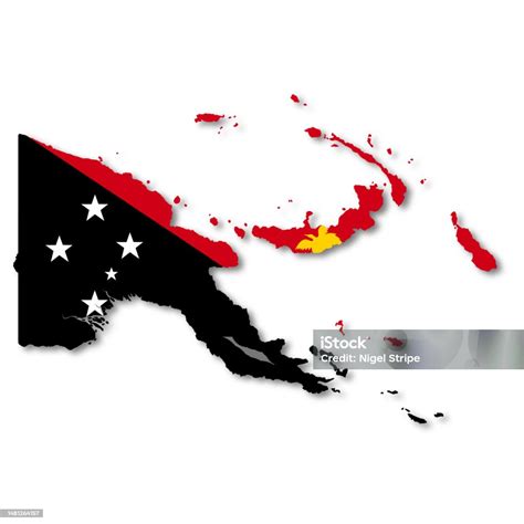 클리핑 경로 3d 그림이 있는 흰색 배경에 파푸아 뉴기니 지도 0명에 대한 스톡 벡터 아트 및 기타 이미지 0명 3차원 형태 개념 Istock