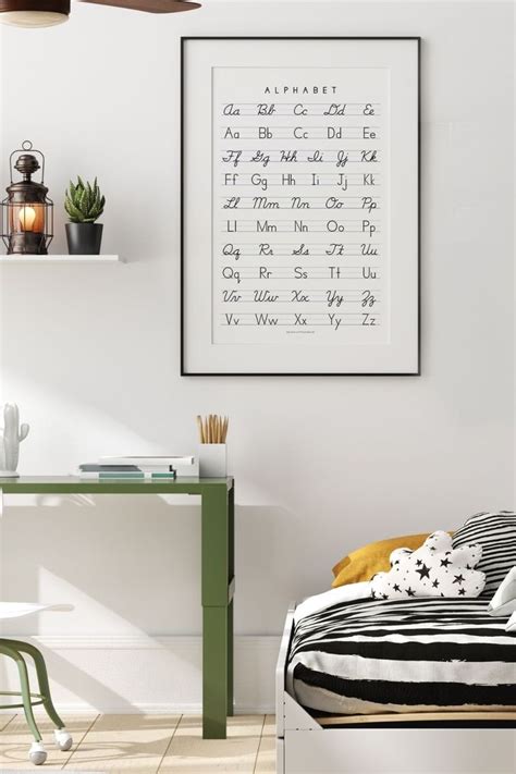 Cursive Manuscript Print Handwriting Chart Minimalist Etsy Print Handwriting Cursive