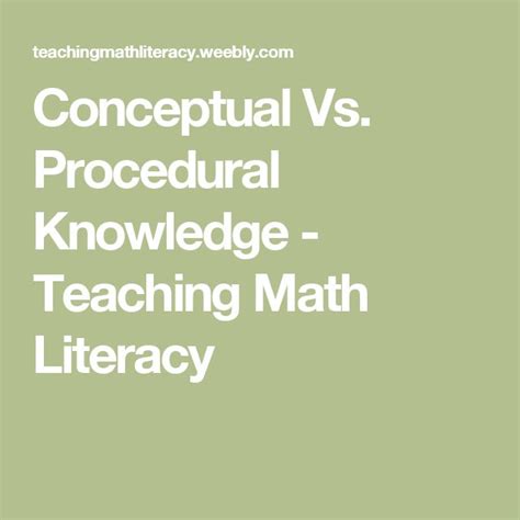Conceptual Vs Procedural Knowledge Whole Brain Teaching Teaching
