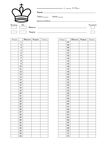 Planillas De Ajedrez Para Descargar Gratuitamente