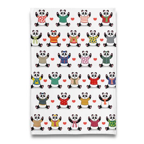 Panda Pandamonium Tea Towel Naked Decor