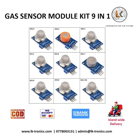 Gas Sensor Module Kit 9 In 1 Lk Tronics