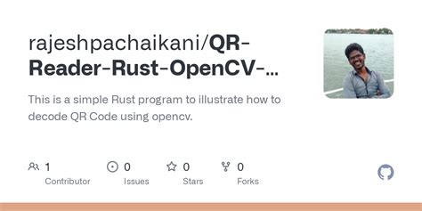 Github Rajeshpachaikaniqr Reader Rust Opencv Demo This Is A Simple