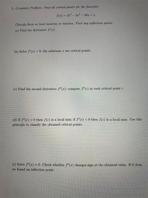 Solved Points Problem Find All Critical Points For Chegg Com