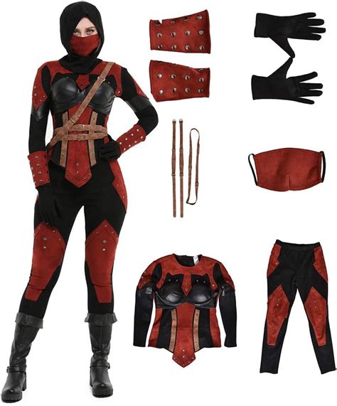 Miccostumes Womens Dark Assassin Costume Female Cosplay Set With Hood