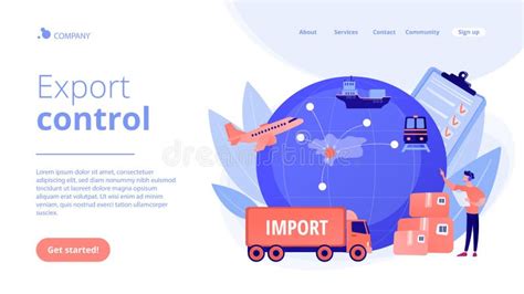 Export Control Concept Landing Page Stock Vector Illustration Of