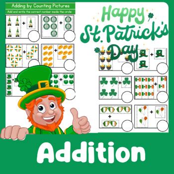 St Patrick S Day Math Adding By Counting Picture Count And Write Math Worksheets