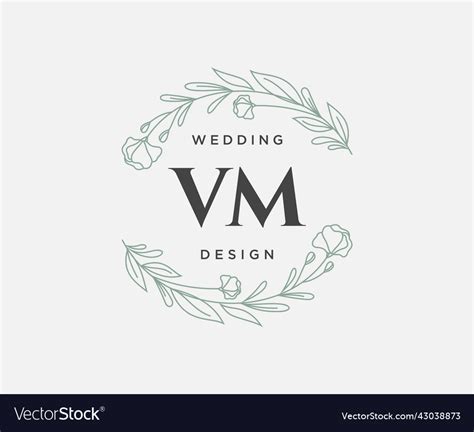 Vm Initials Letter Wedding Monogram Logos Vector Image