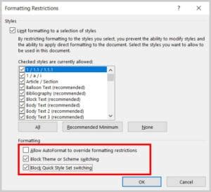 How To Restrict Style Changes In Microsoft Word