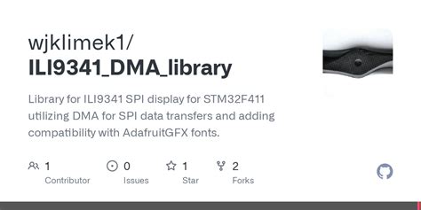 Github Wjklimek1ili9341dmalibrary Library For Ili9341 Spi Display