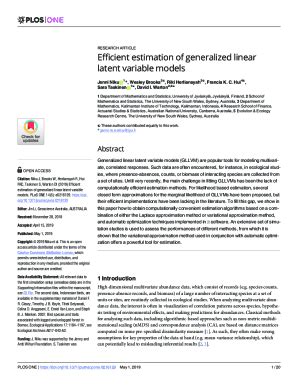 Fillable Online Efficient Estimation Of Generalized Linear Latent