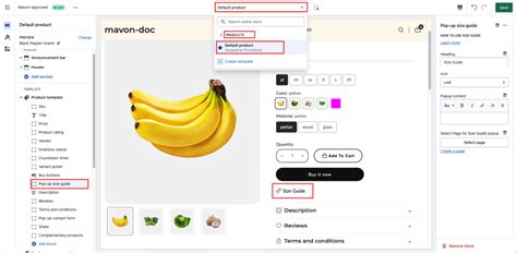 How To Configure The Pop Up Size Guide On The Product Page Gloryio Com