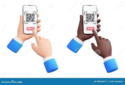 Qr Code Reading 3d Render Illustration Stock Illustration
