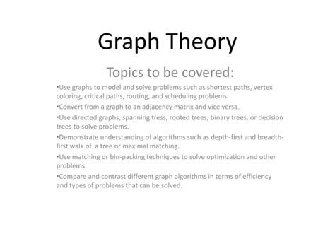 Graph Theory Overview