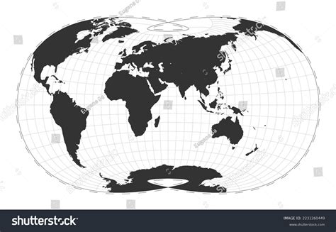 Vector World Map Laskowski Trioptimal Projection Stock Vector Royalty Free 2231260449