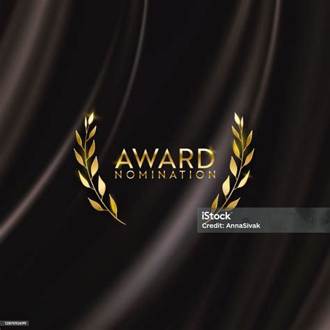 황금 우승자 월계수 화환 반짝이 배너 수상 후보 디자인 배경 벡터 의식 럭셔리 초대 템플릿 사실적인 실크 추상 직물 질감