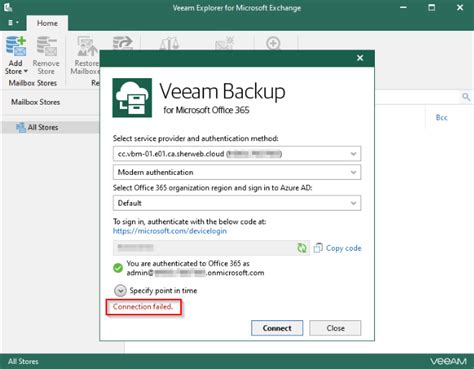 Known Issue Veeam Explorers Connection Failed Max 360