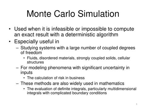 Ppt Monte Carlo Simulation Powerpoint Presentation Free Download Id1992742