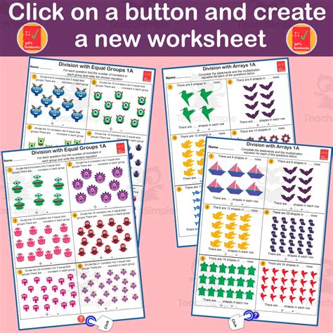 Division With Arrays And Equal Groups 3rd Grade By Teach Simple