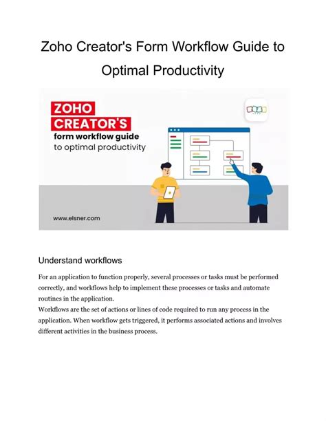 Ppt Zoho Creators Form Workflow Guide To Optimal Productivity