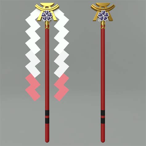 3d File Genshin Impact Yae Miko Gohei Wand Stick Video Game Props Cosplay 🎭 ・3d Printable