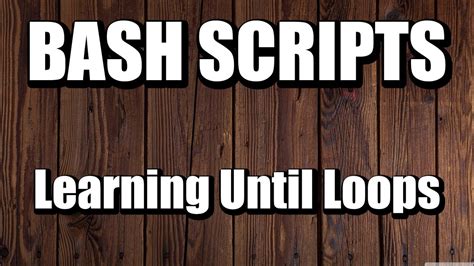 Bash Learning Until Loops Youtube