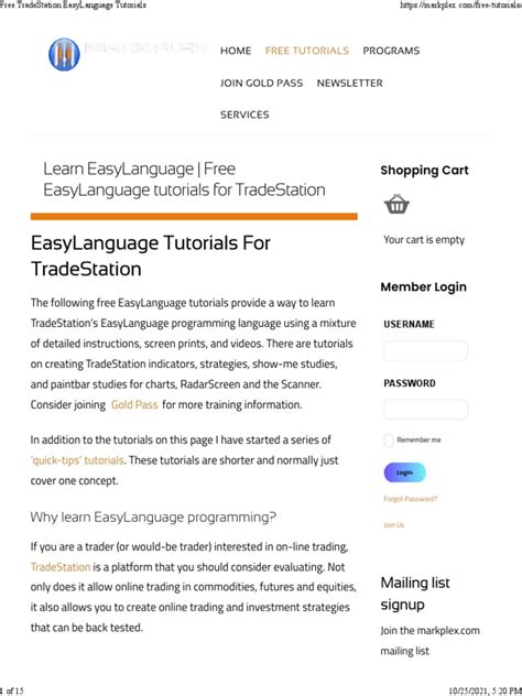 Free Tradestation Easylanguage Tutorials Pdf Regression Analysis