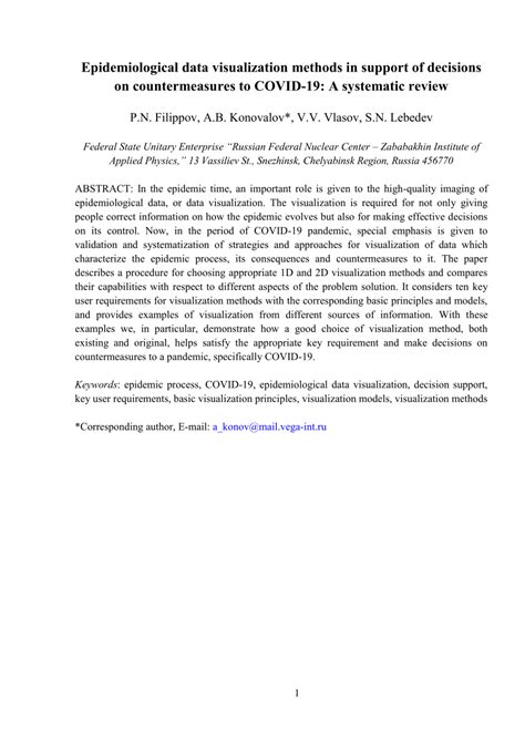 Pdf Epidemiological Data Visualization Methods In Support Of Decisions On Countermeasures To