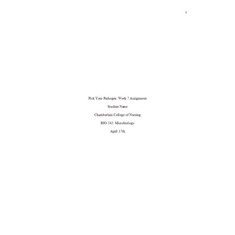 Bios 242 Week 7 Assignment Pick Your Pathogen Rubella Virus Course Resources