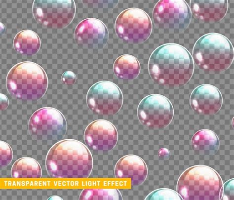 비누 거품 배경 현실적인 3d 디자인 유리 공 벡터 일러스트 레이 션 프리미엄 벡터