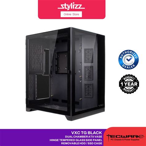 Tecware Vxl Dual Chamber Vxr Tg Atx Gaming Case Chasis Black White Vxc Atx Vxm Tgmesh