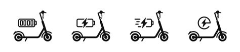 전기 킥 스쿠터 전기 스쿠터 아이콘입니다 스쿠터 아이콘 세트입니다 전기 스쿠터 배터리 아이콘입니다 교통수단에 대한 스톡 벡터 아트 및 기타 이미지 Istock