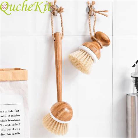 다기능 나무 긴 손잡이 팬 냄비 세척 브러시 가정 주방 세척 도구청소용 솔 Aliexpress