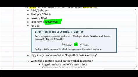 Pre Calculus Introduction To Logarithms And Exponentials YouTube