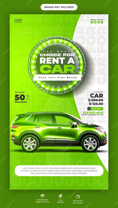Car Rental And Automotive Instagram And Facebook Story Template