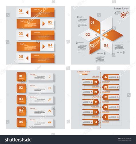 Collection 4 Orange Color Templategraphic Website Stock Vector Royalty Free 487814746