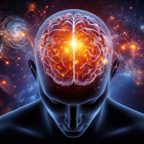 The Human Brain And The Universe High Resolution Image Stock