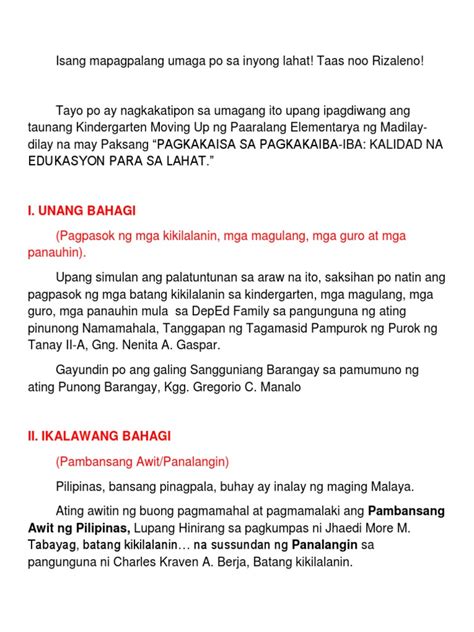 Moving Up Script Pdf