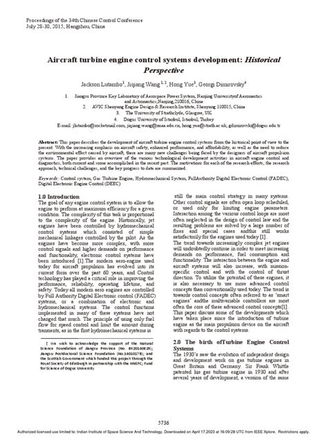 aircraft turbine engine control systems development historical