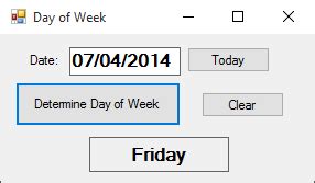 Solved Visual Basics Day Of The Week Write A Program That Chegg