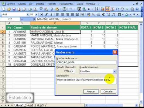 MACROS EN EXCEL EXPOSICIONES
