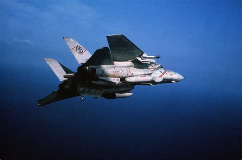 An Air To Air Right Underside View Of An F 14 Tomcat Aircraft Assigned
