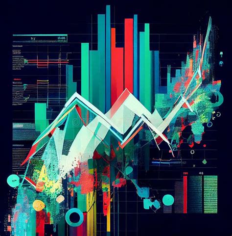Graph Visualization Of The Financial Data And Stock Markets Concept