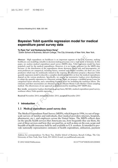 pdf bayesian tobit quantile regression model for medical expenditure